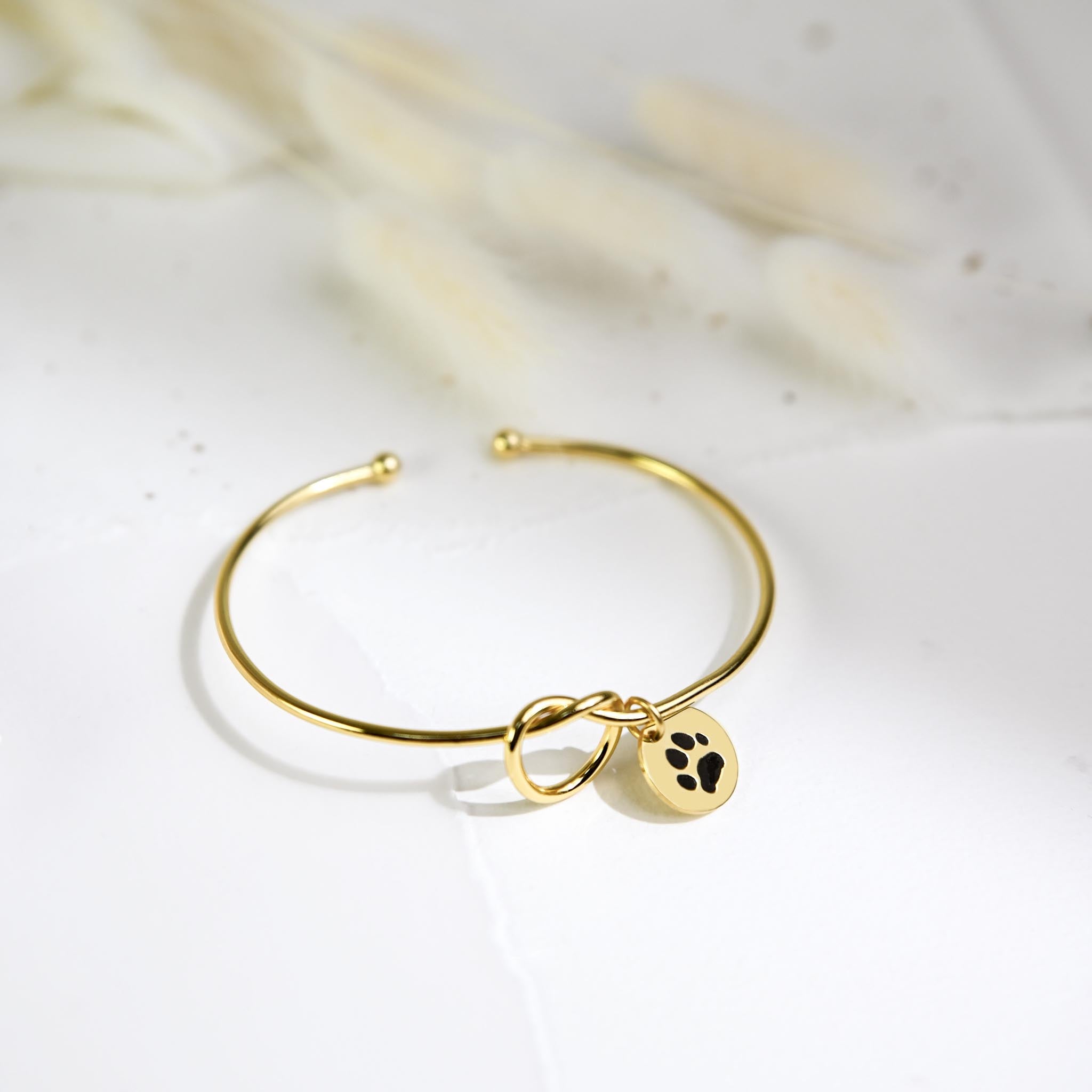 Personalized Dog Paw Print Round Bracelets at Custom Paw Jewelry Shop