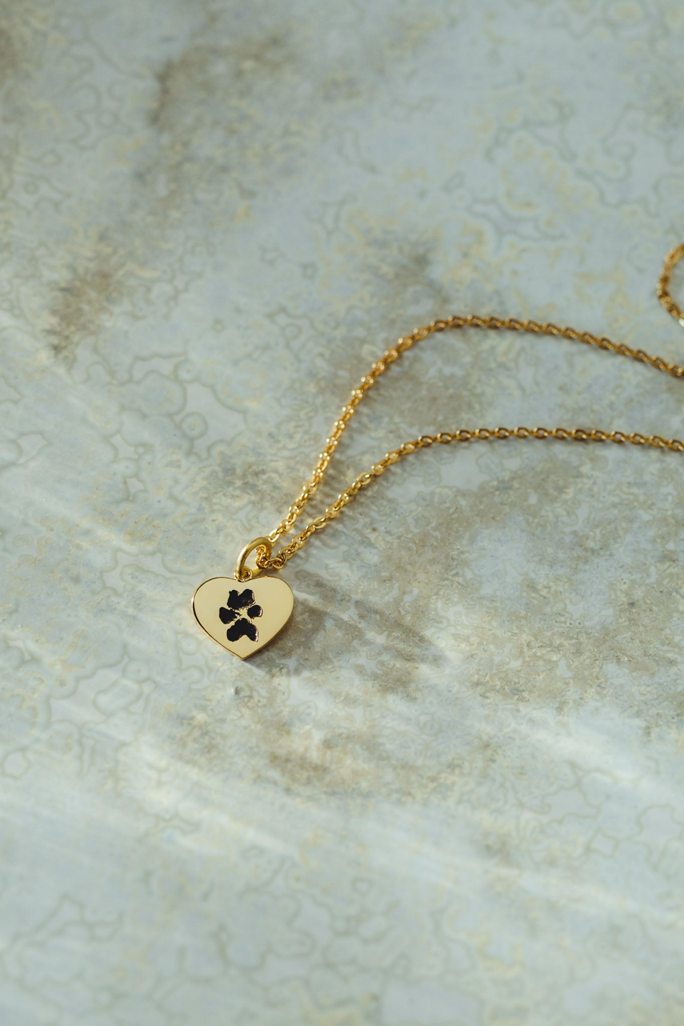 Custom Paw Print Heart Pendant Necklace | Custom Paw Jewelry Shop
