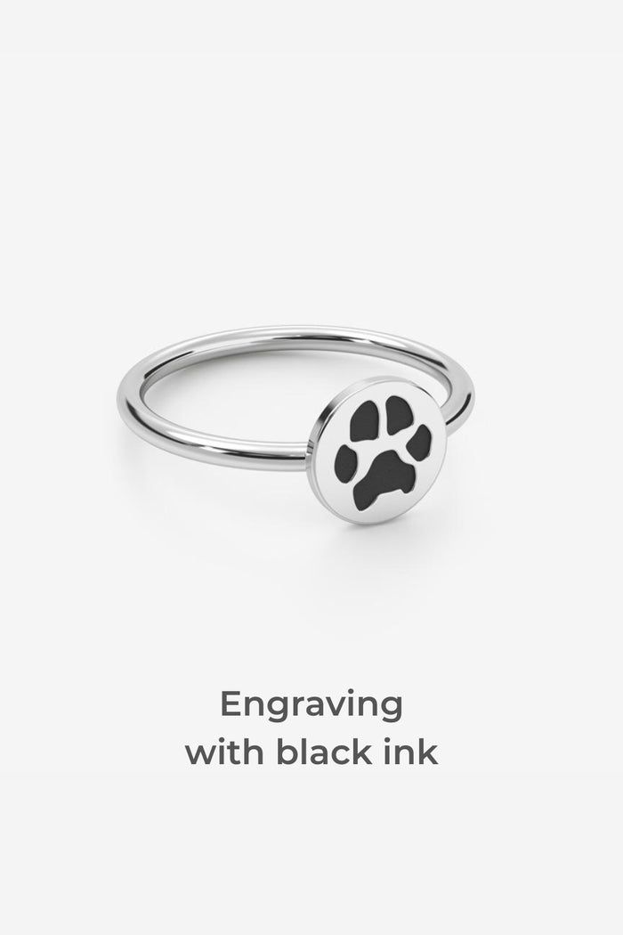 Personalized Dog/Cat Paw Print Ring at Custom Paw Jewelry Shop