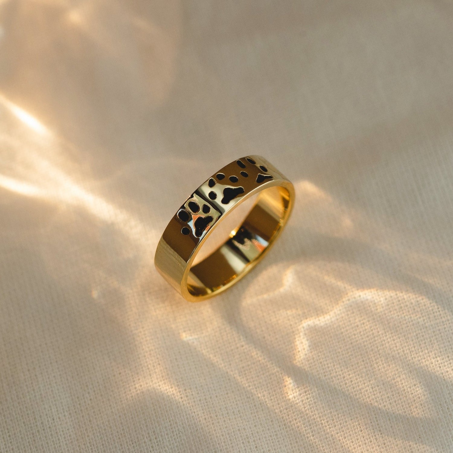 Custom Paw Print Wide Rings at Custom Paw Jewelry Shop